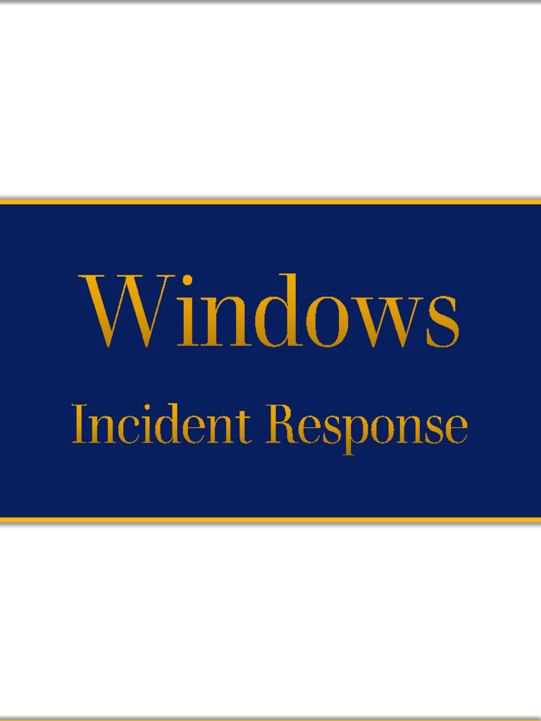 Windows Incident Response Guide | PDF | Windows Registry | Command Line ...