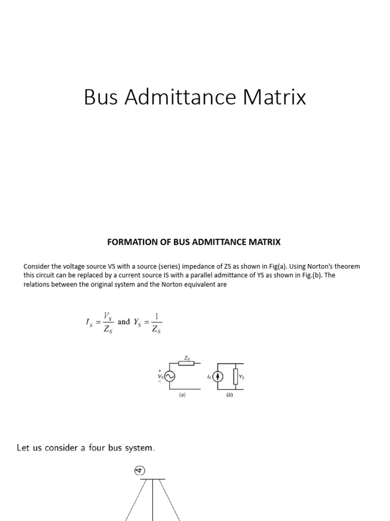 Bus Admittance Matrix | PDF