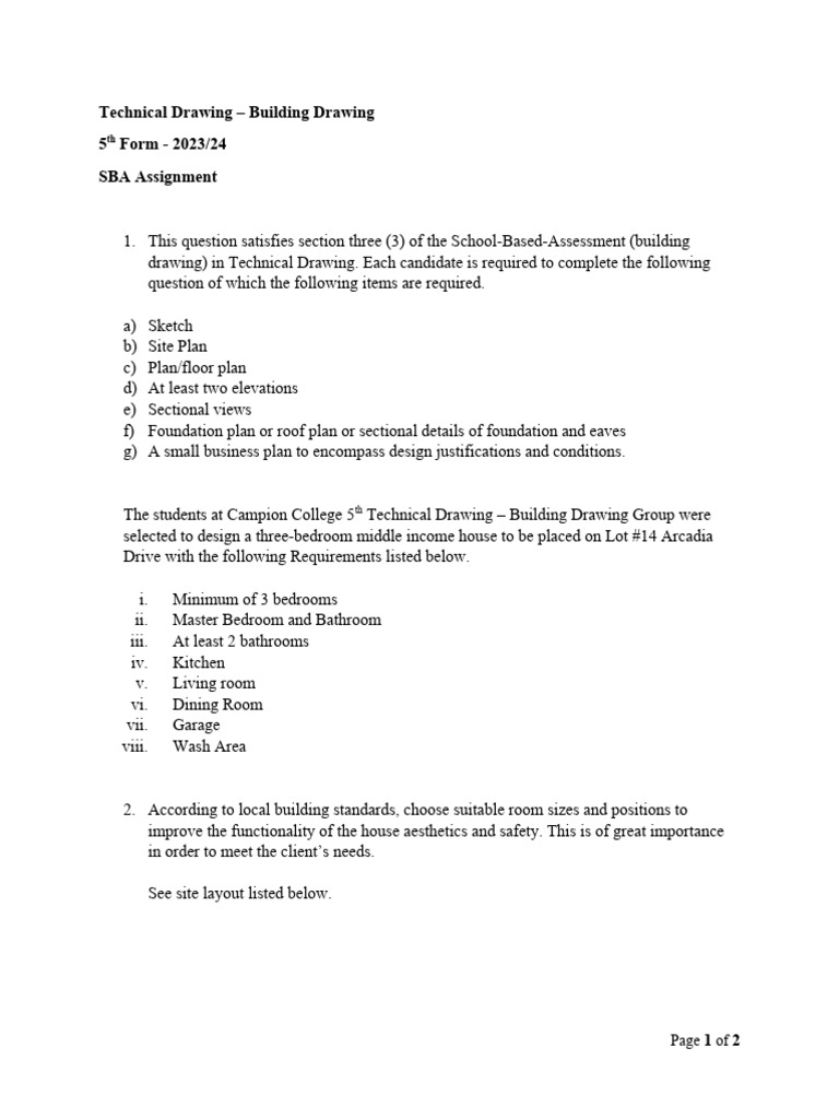 3-Bedroom House Design Assignment | PDF