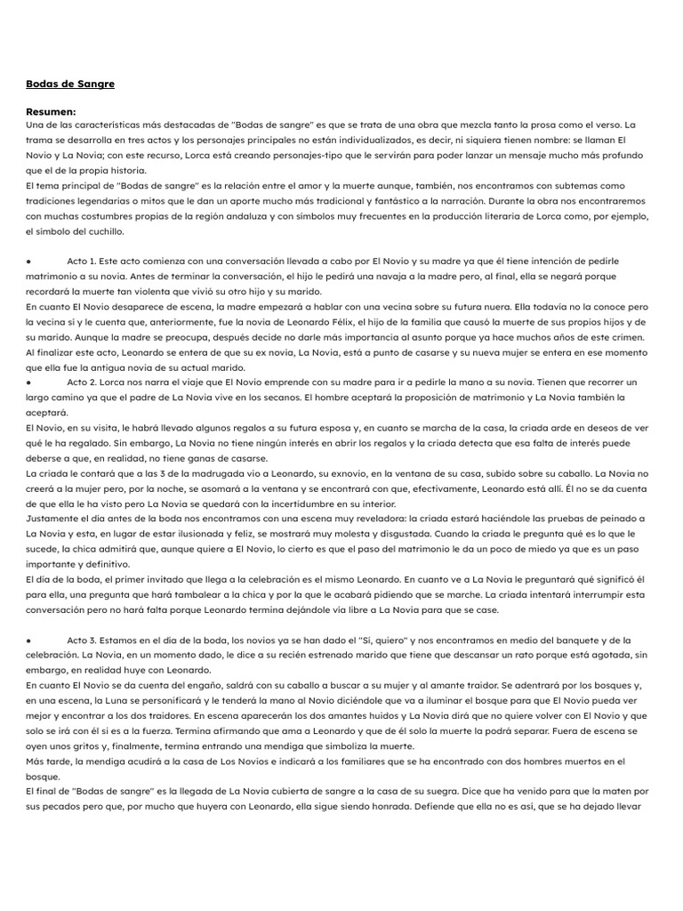 Bodas de Sangre | PDF | Federico García Lorca
