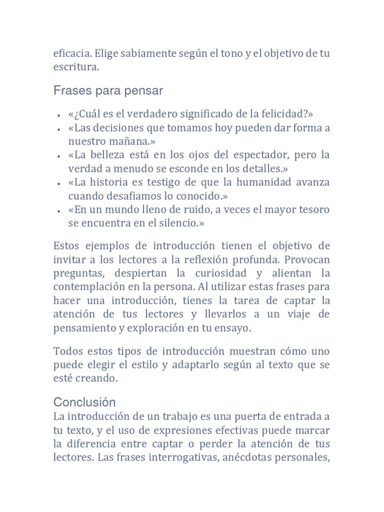Cómo Hacer Una Introducción Correctamente | PDF | Ensayos | Cognición