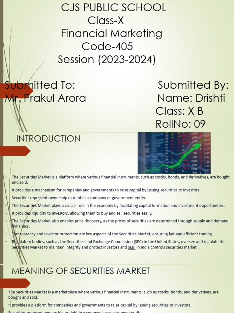 Financial Mark | PDF | Securities (Finance) | Securities Market