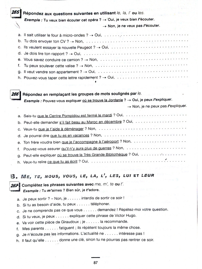 Excercice Français A2 3 | PDF