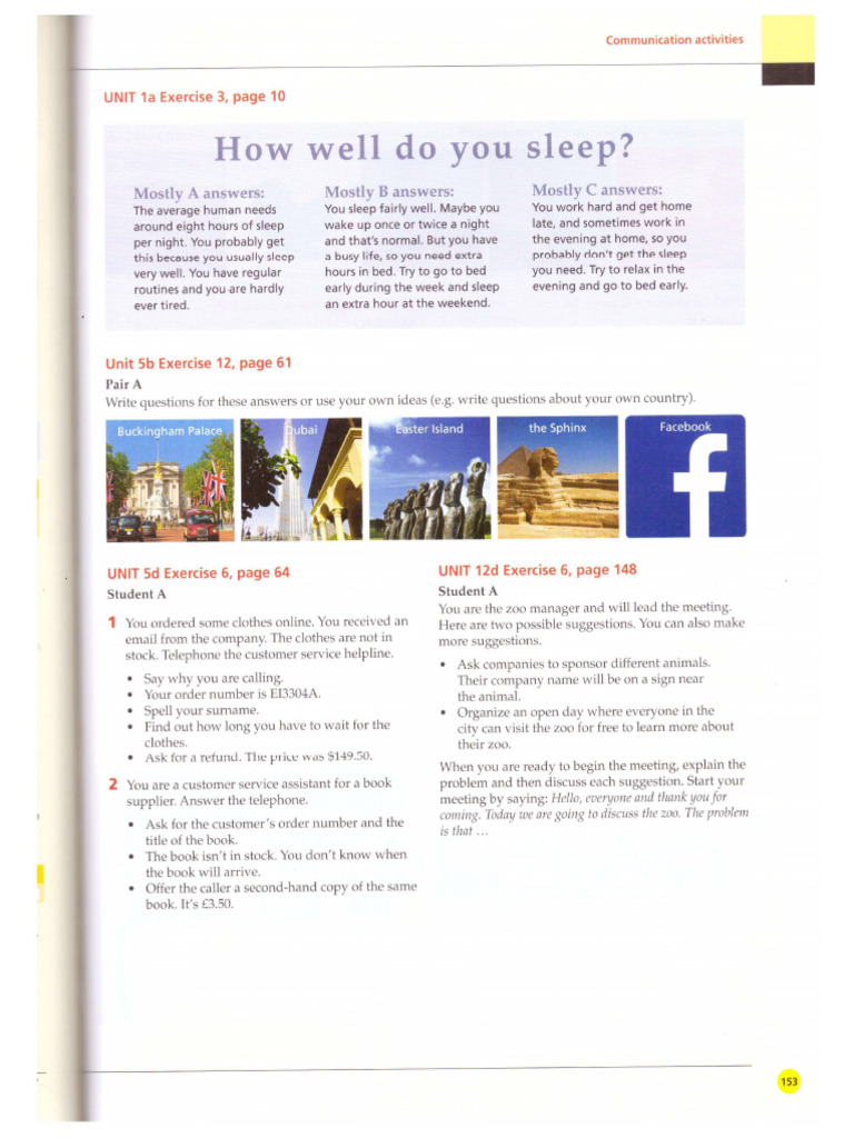 Communication and Grammar Summary (Units 1-6) | PDF