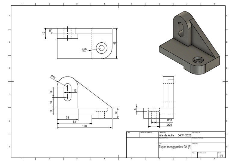 Tugas Menggambar 3d (3) Drawing v2 | PDF