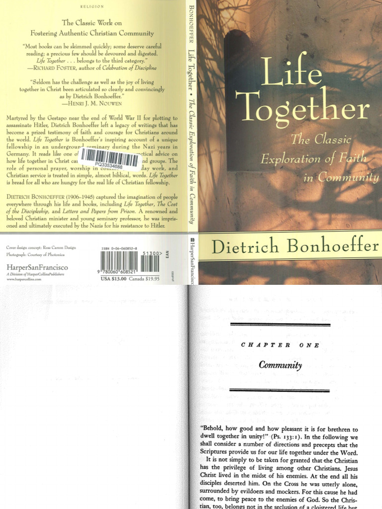 Reading - Life Together Dietrich Bonhoeffer | PDF | Jesus ...