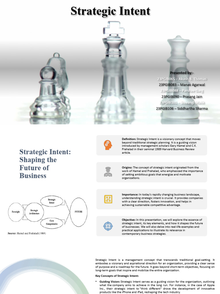 Group 5 - Strategic Intent | PDF | Strategic Management | Innovation