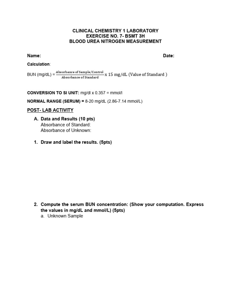 CC Lab Act 7-9 Answer Sheet | PDF | Creatinine | Kidney