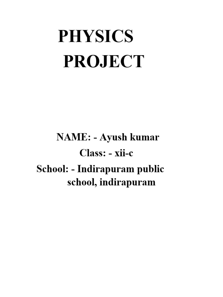 Physics Project | PDF | Computer Engineering | Electronic Circuits