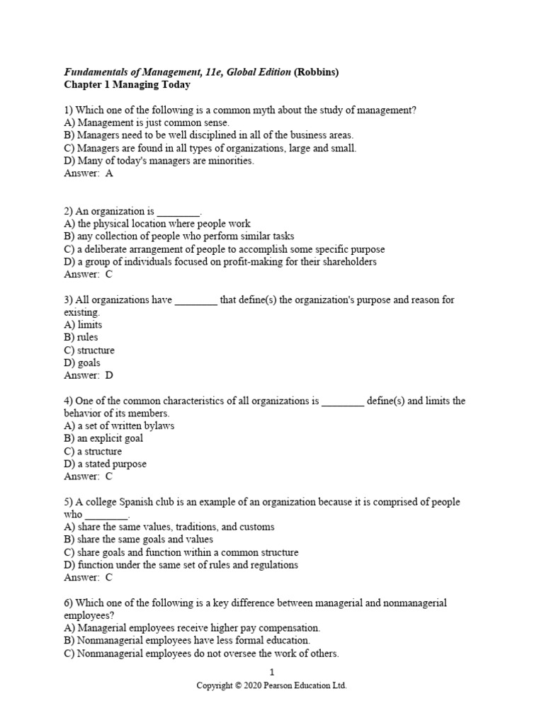 Chapter 1 Questions | PDF | Efficiency | Goal