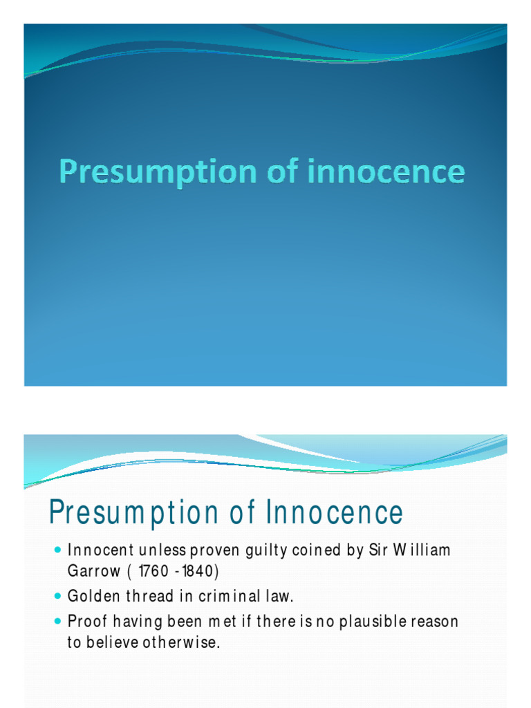3.presumption of Innocence | PDF | Burden Of Proof (Law) | Presumption Of Innocence