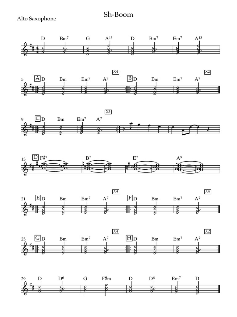 Sh-Boom - Alto Saxophone | PDF