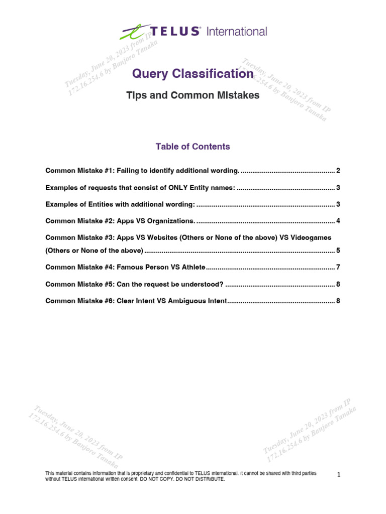 Query Classification - Common Mistakes | PDF | Mobile App | Application Software
