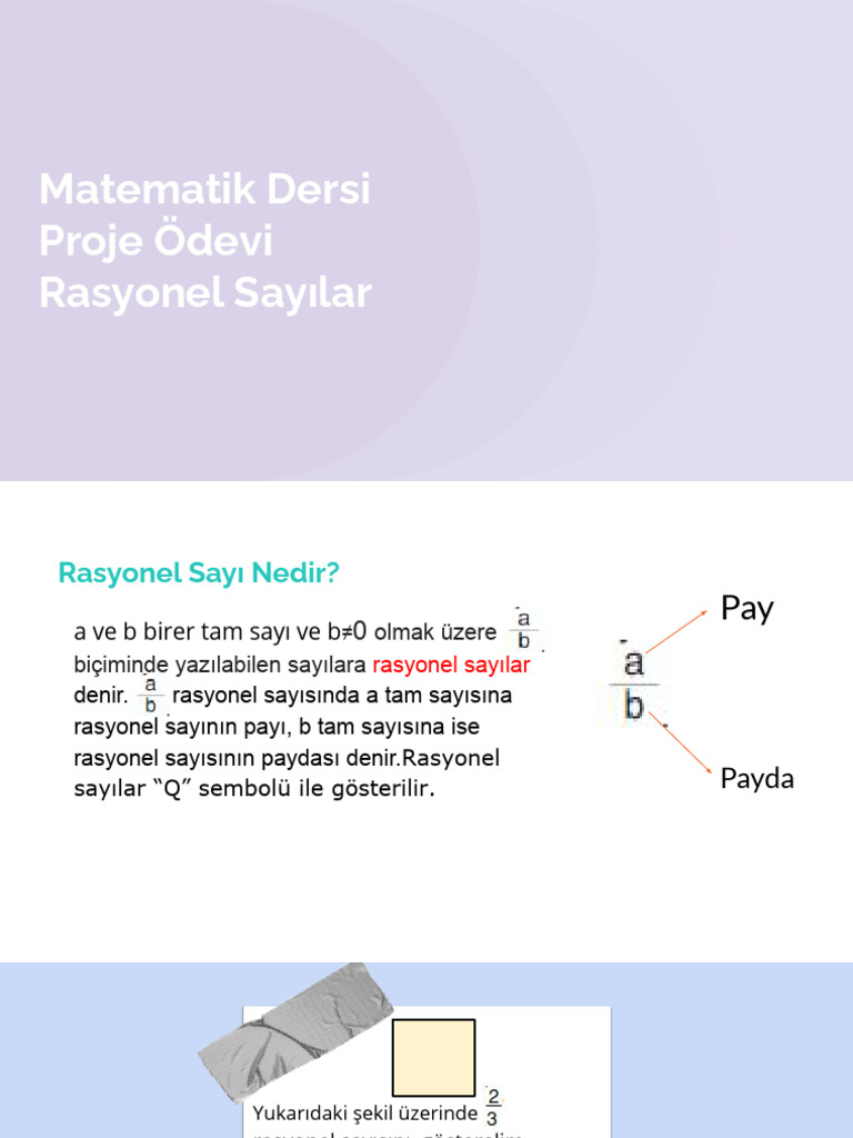 Matematik Dersi Proje Ödevi-Rasyonel Sayılar? | PDF