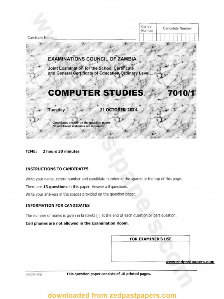 g12 Computer p1 2014 | PDF
