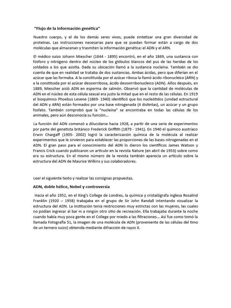 Historia Del ADN | PDF | Francis Crick | James Watson