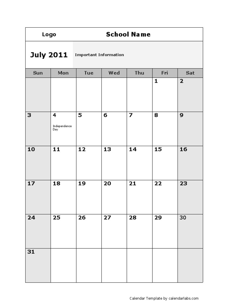 2011 Monthly School Calendar1 | PDF | Seasonal Holidays | Public Holiday