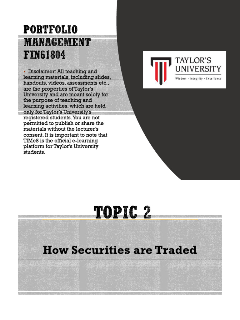 Topic 2 | PDF | Stocks | Margin (Finance)