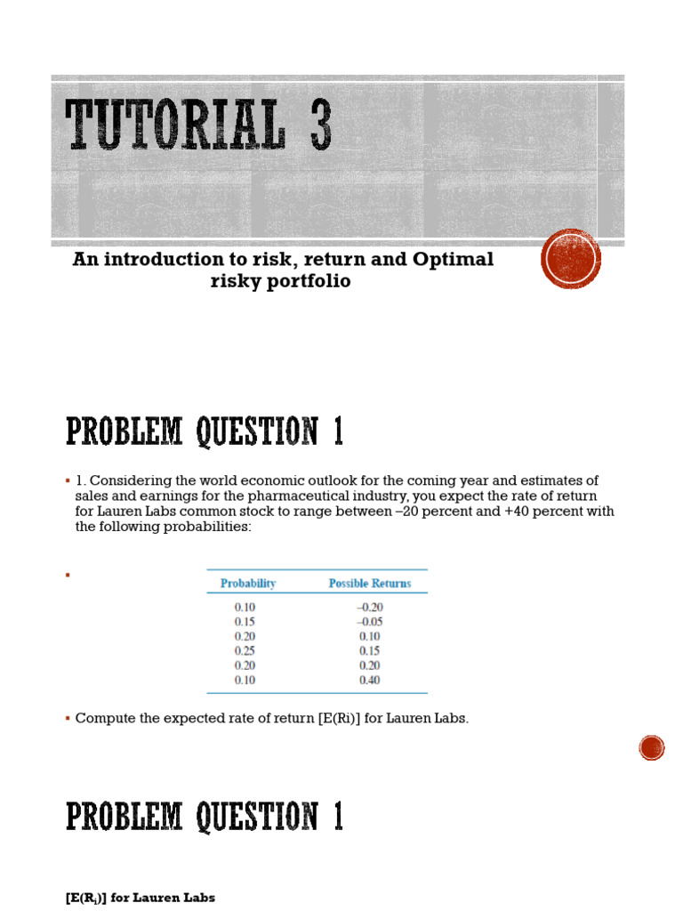 Tutorial 3 Answers Pdf Money Financial Economics 