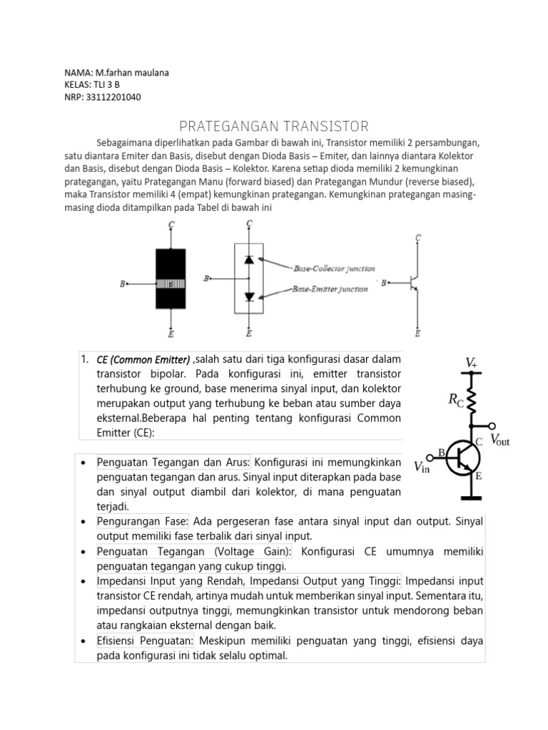 Pra Tegangan Transistor | PDF