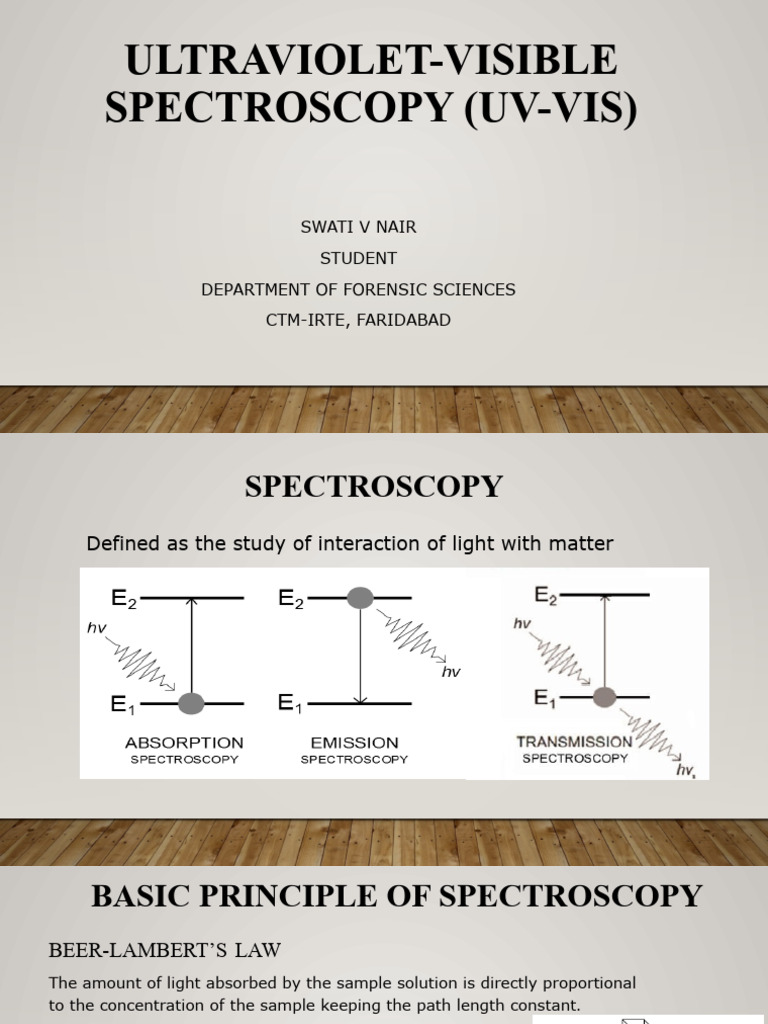 UV-Visible Spectroscopy in Forensics | PDF | Ultraviolet–Visible ...