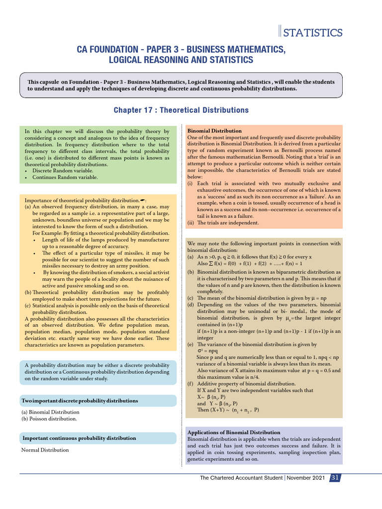 Theoretical Distributions 1 | PDF | Probability Distribution | Poisson ...