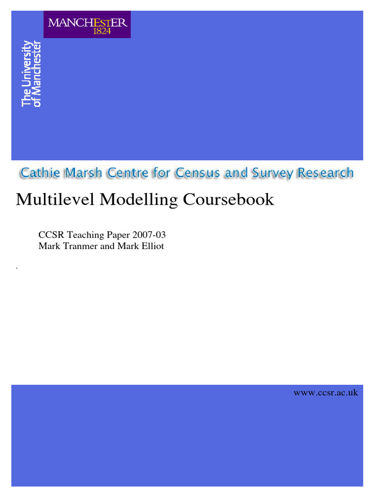 2007 03 Multilevel Modelling Pdf Multilevel Model Logistic Regression