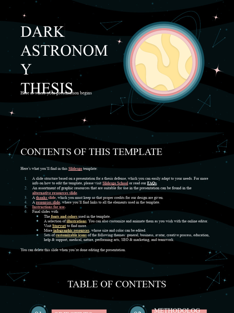 Dark Astronomy Thesis by Slidesgo | PDF | Planets | Solar System