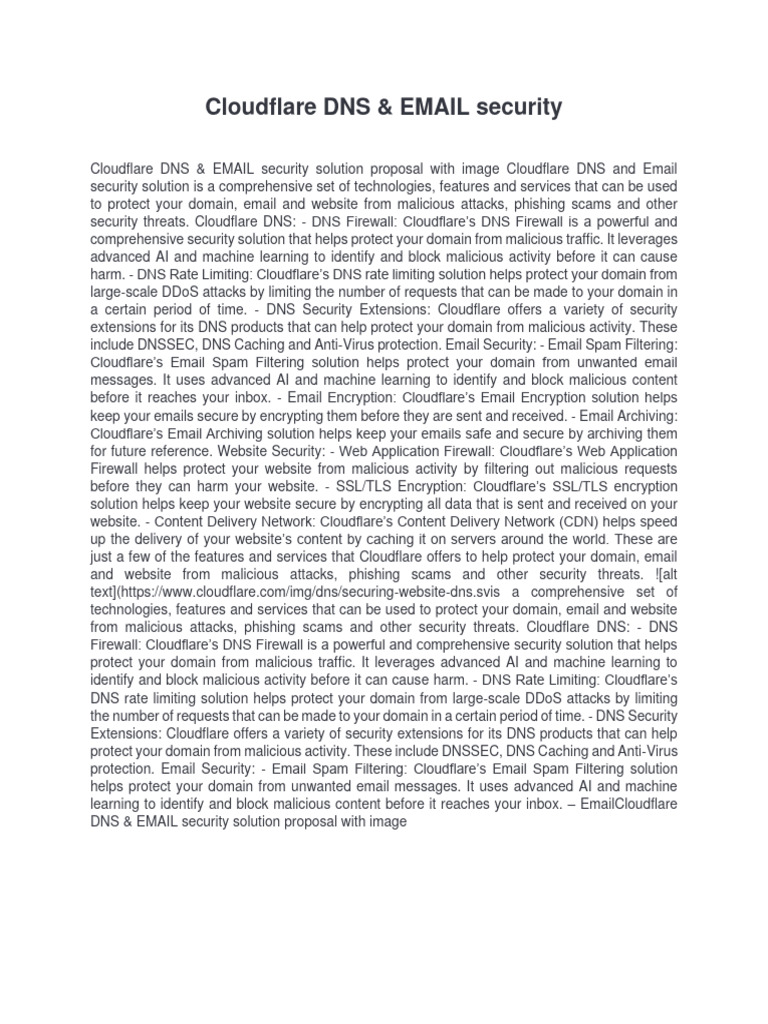 Cloudflare DNS & Email Security | PDF | Domain Name System | Phishing