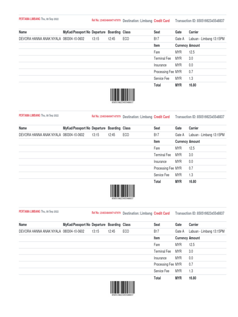 Ticket | PDF | Payments | Money