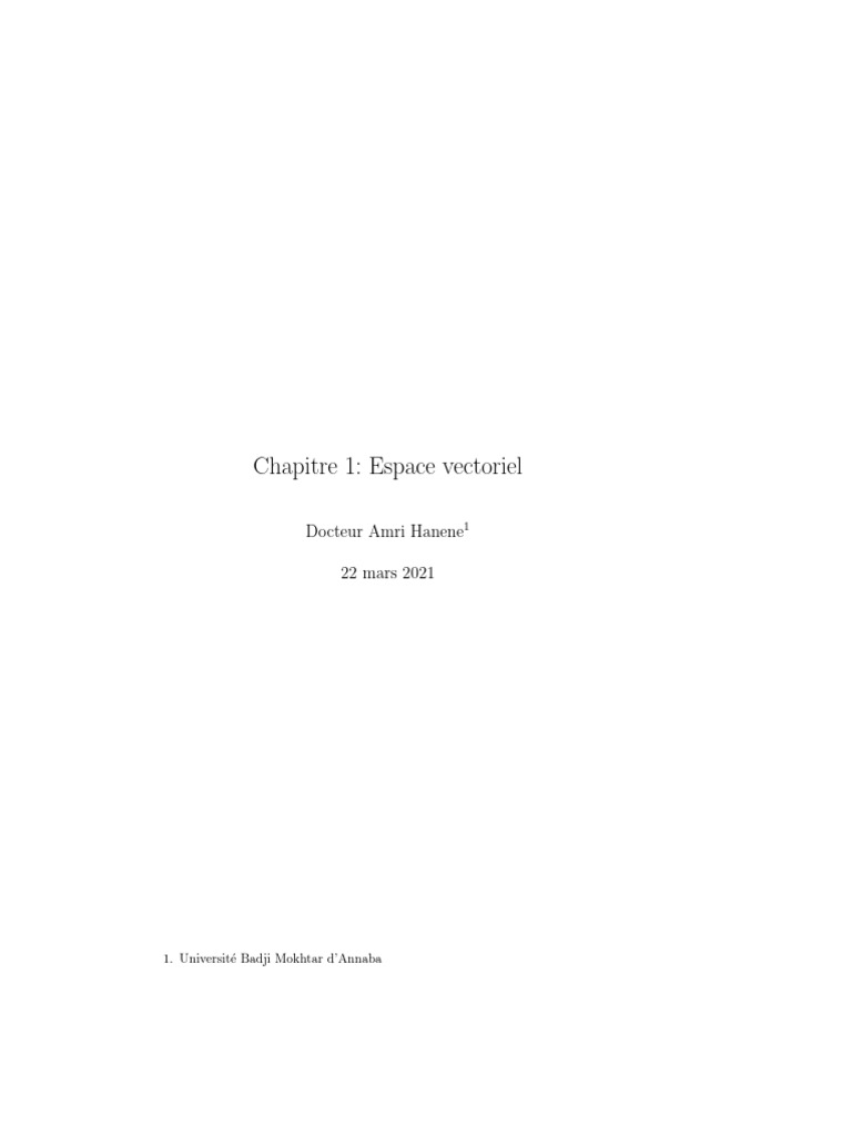 Introduction à l'Espace Vectoriel | PDF | Base (algèbre linéaire ...