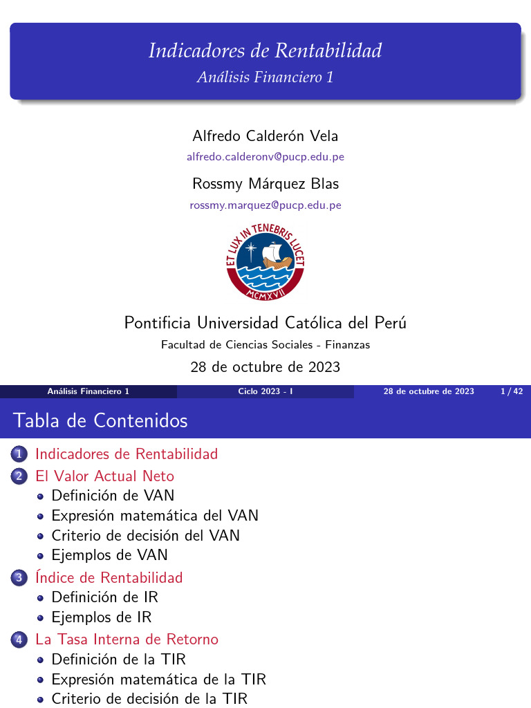 Presentación PD 7 | PDF | Tasa interna de retorno | Inversiones