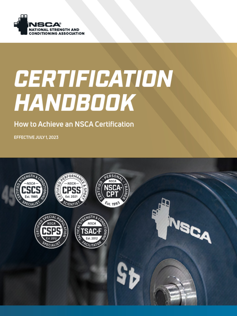 Nsca Certification Handbook | PDF | Personal Trainer | Academic Degree