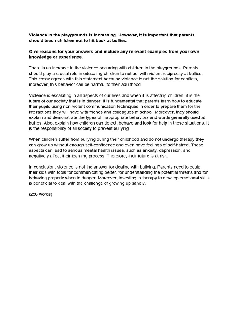 Writing Task 2 - Violence | PDF