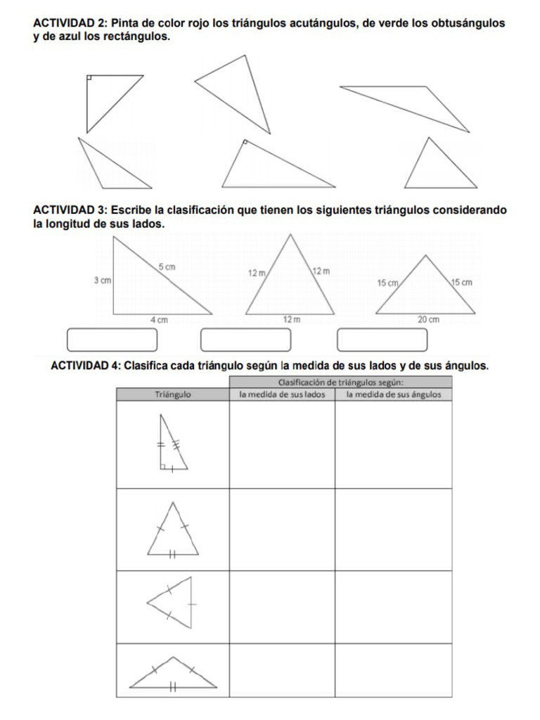 Actividades de Triangulos y Angulos | PDF