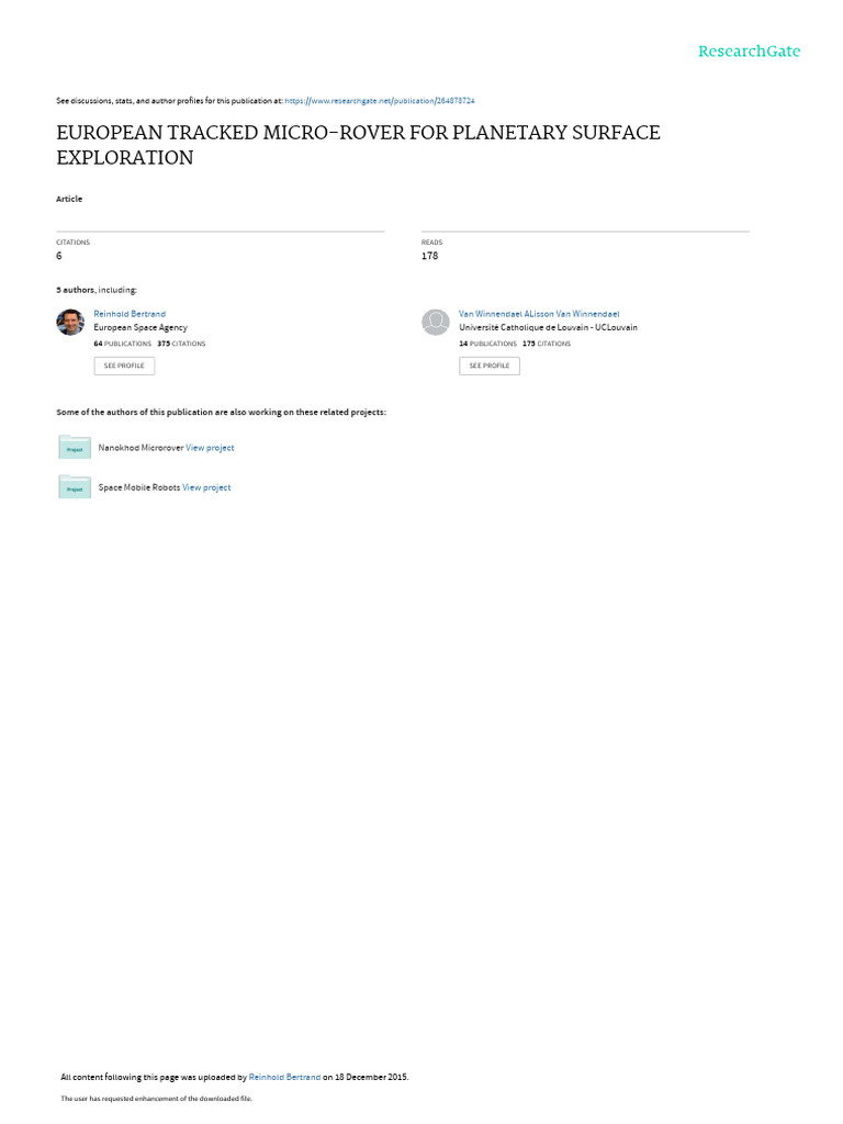 European Tracked Micro-Rover For Planetary Surface | Download Free PDF ...