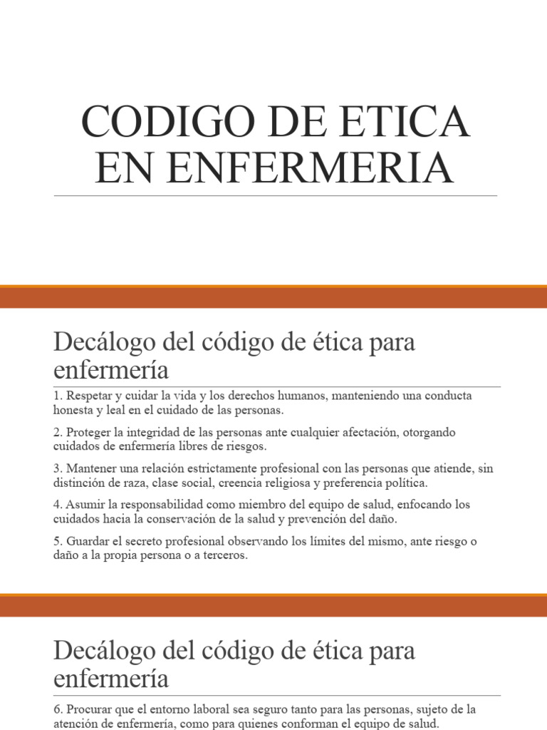 Codigo de Etica Enfermeria | PDF