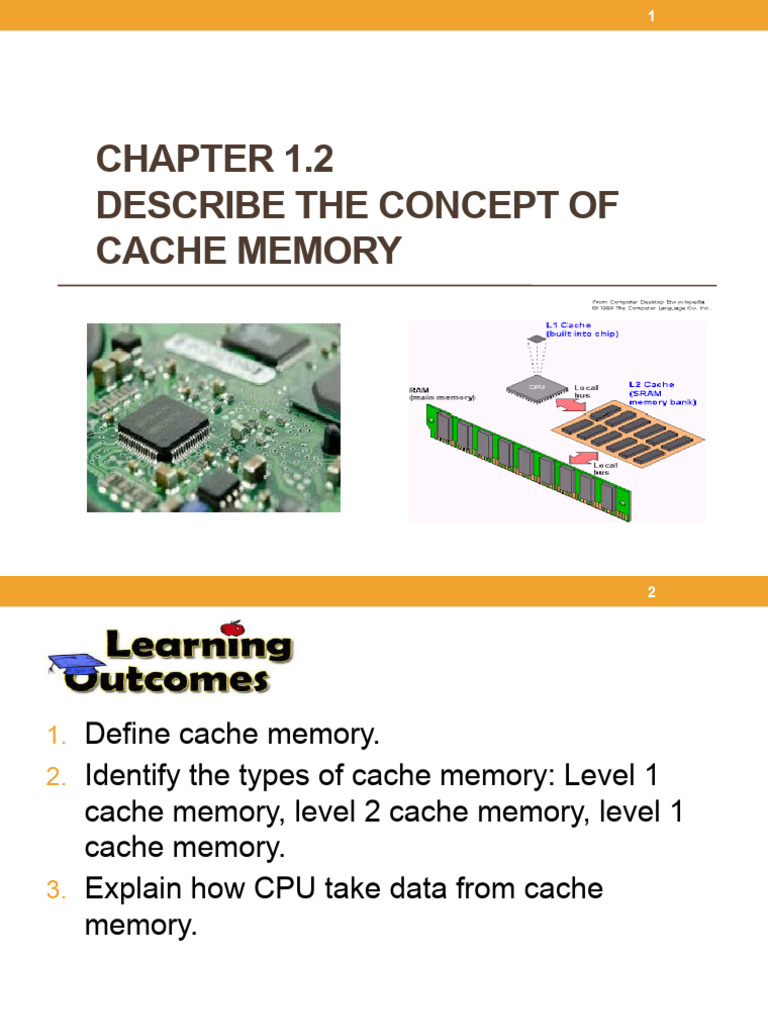1.2 Describe The Concept of Cache Memory | PDF | Cpu Cache | Random Access Memory