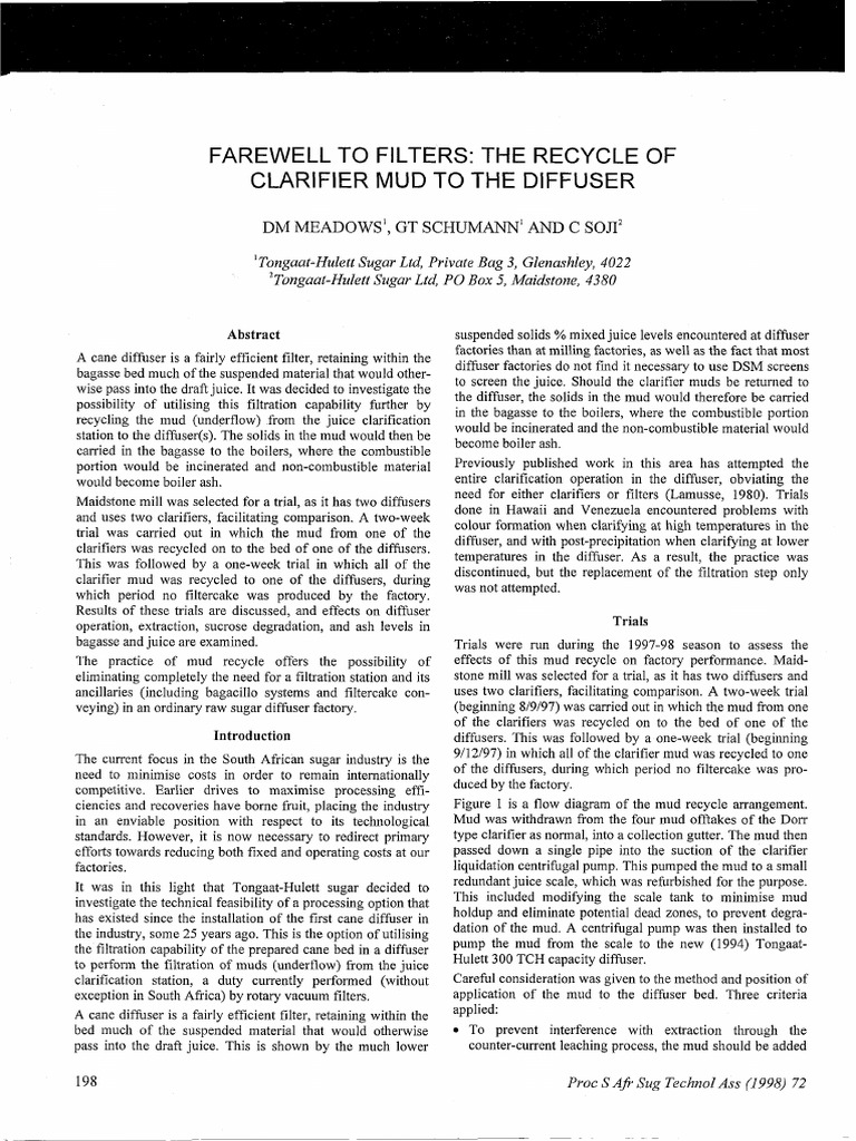 Meadows 98 Mud Recycle | PDF | Physical Sciences | Chemistry
