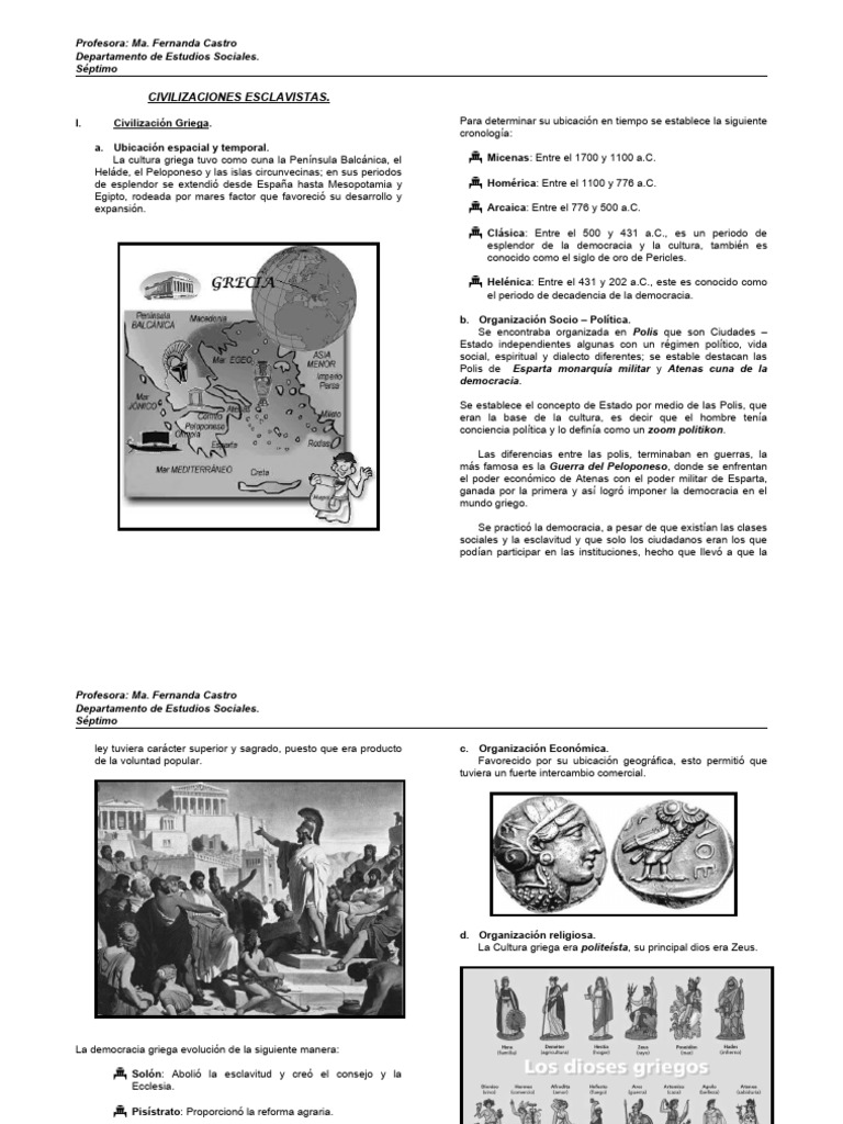 Civilizaciones Esclavistas Octavo E.S | PDF | Antigua Grecia | imperio ...
