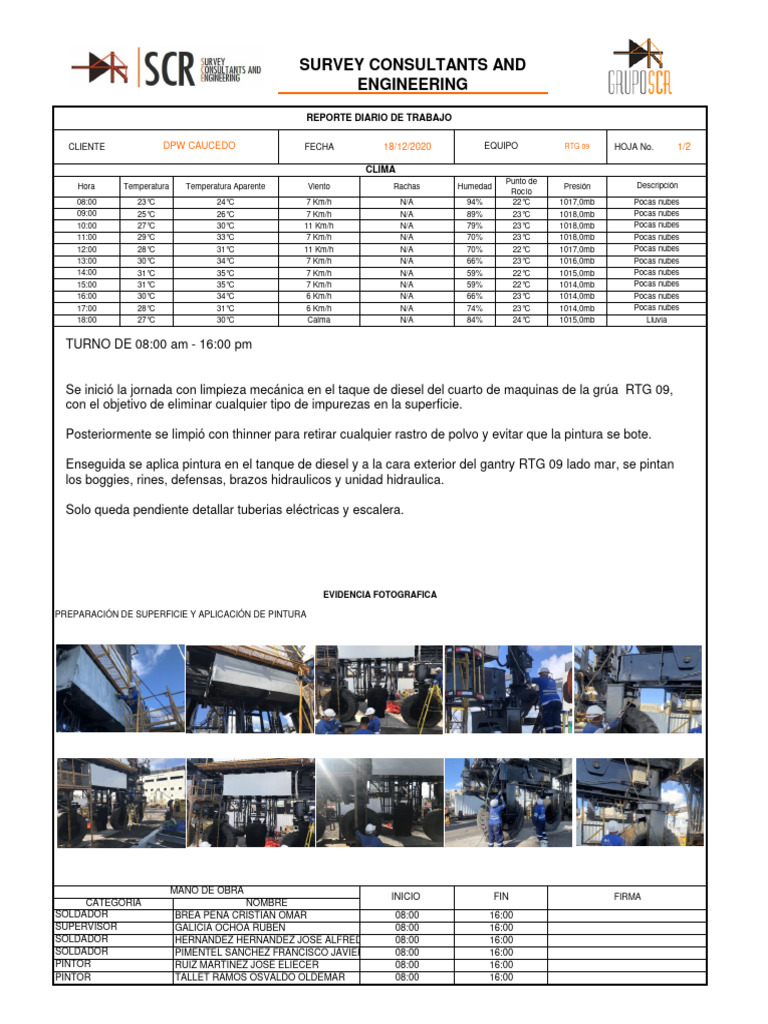 Reporte Diario 18-12-2020 RTG 09 | PDF
