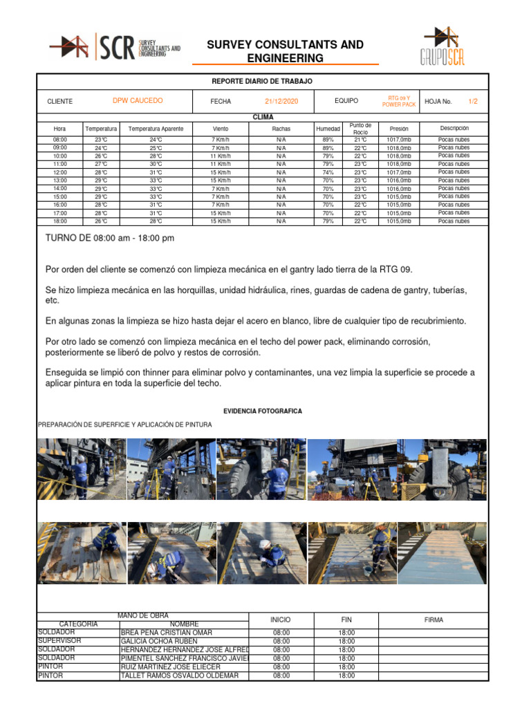 Reporte Diario 21-12-2020 RTG 09, Power Pack | PDF