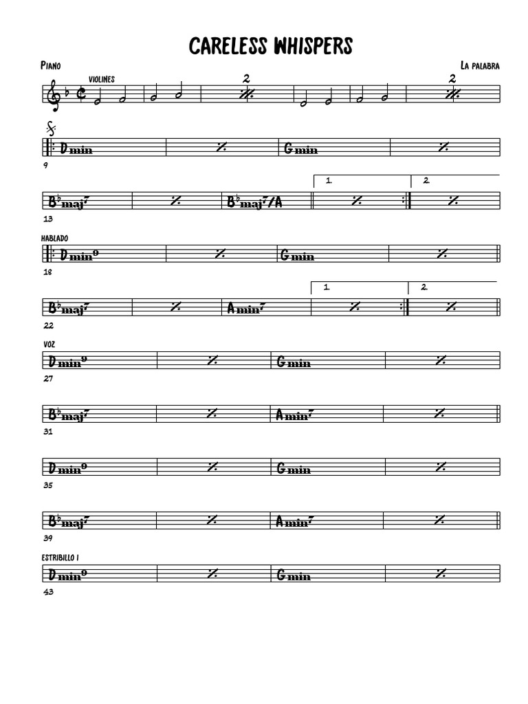 Careless Whispers - Piano | PDF