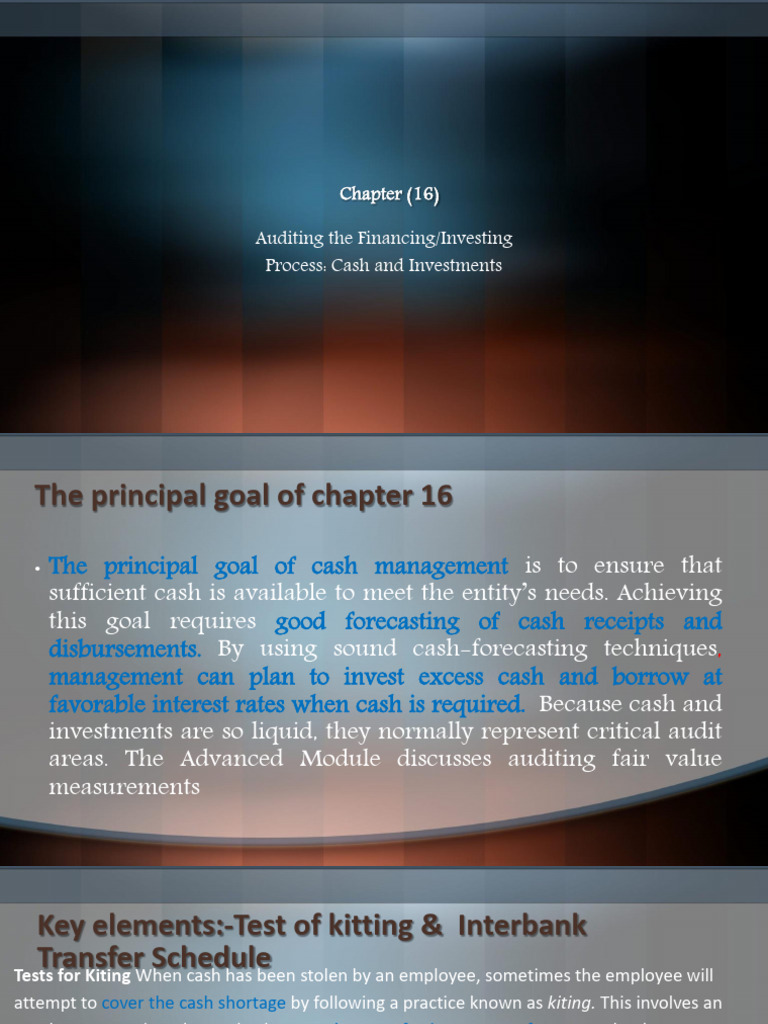 Auditing Cash Management Techniques | PDF | Audit | Banks