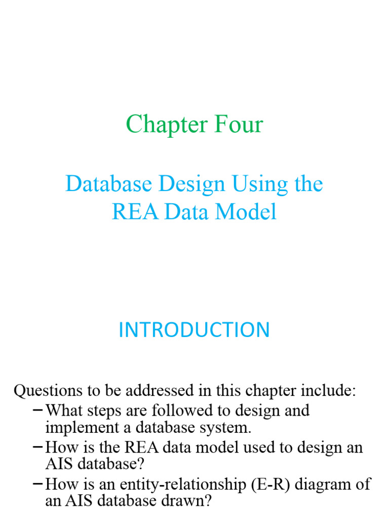 AIS CH4 (Database Design Using The REA Data Model) | PDF | Data Model | Databases