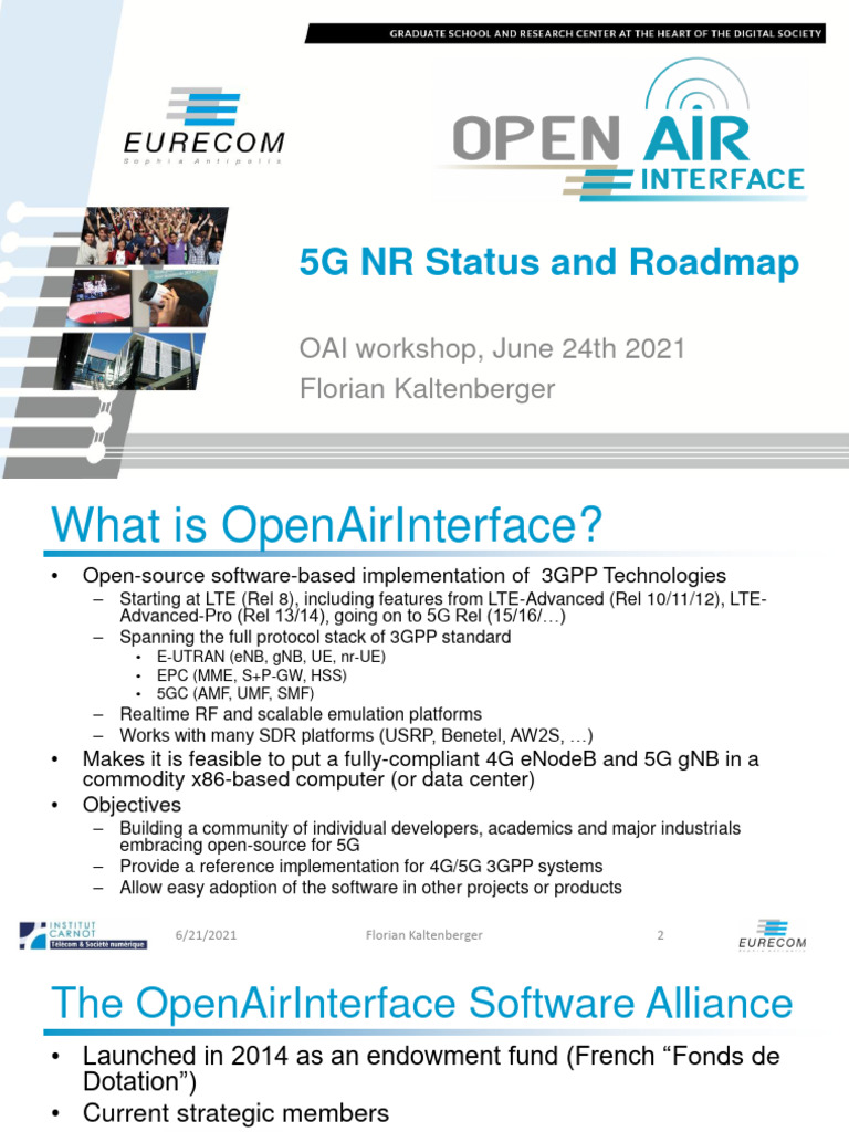 01 Florian Kaltenberger Eurecom Status Update and Roadmap of 5G Nsa and Sa Developments | PDF ...