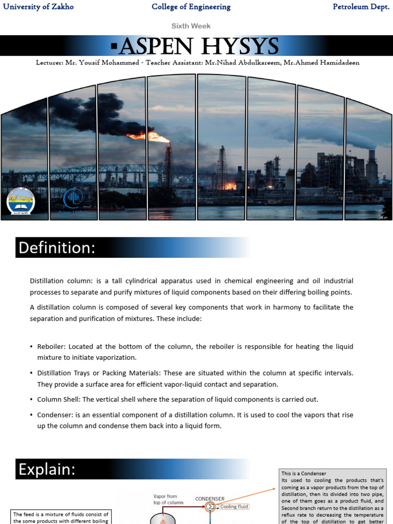 Aspen Hysys Week 6 | PDF | Distillation | Process Engineering