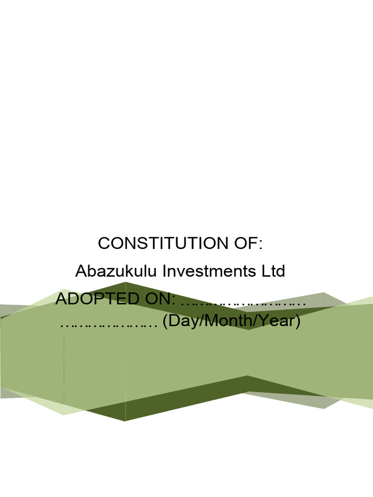 Standard Constitution Model Template-1 | PDF | Business | Governance