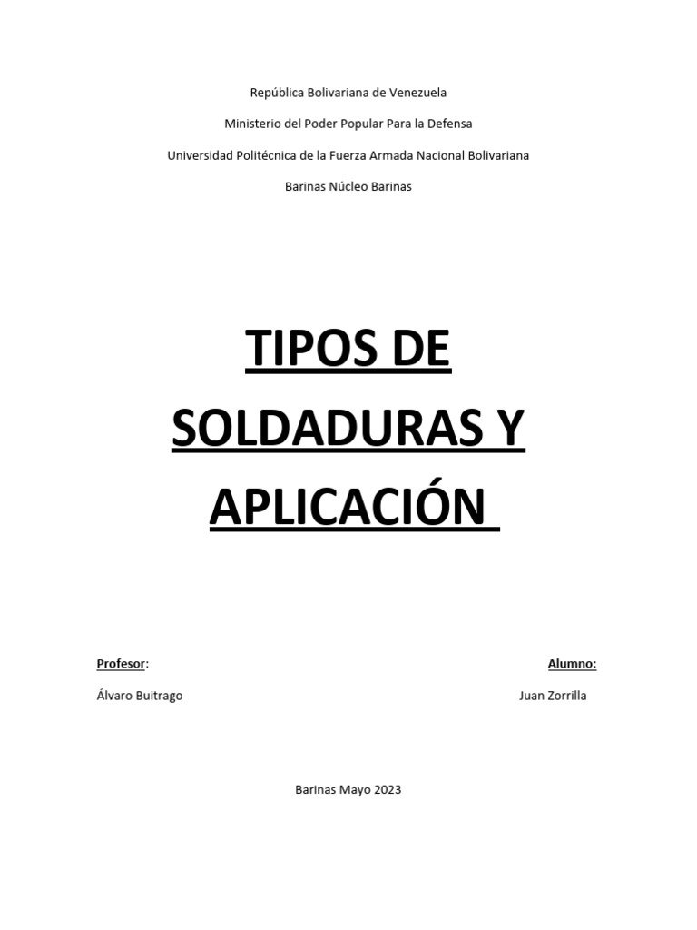 Tipos de Soldadura | PDF | Soldadura | Construcción