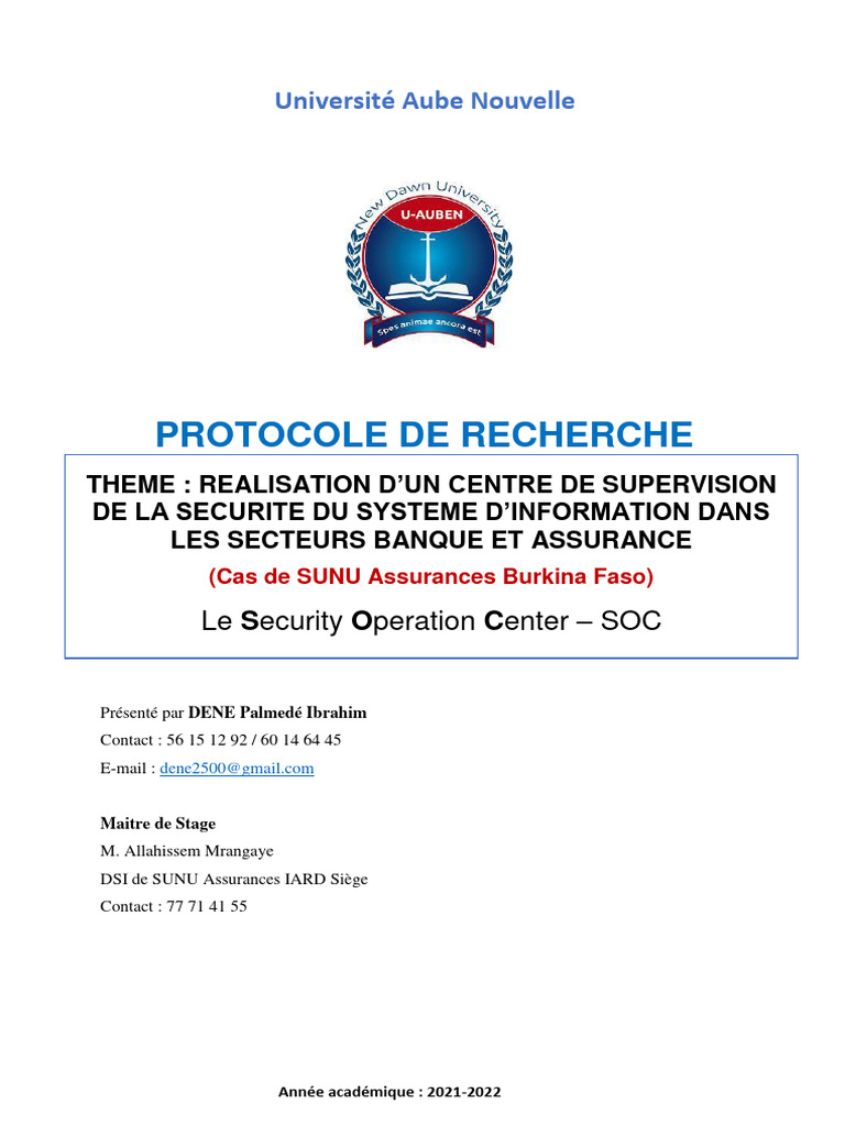 Protocole de Recherche Memoire Dene | Télécharger gratuitement PDF ...
